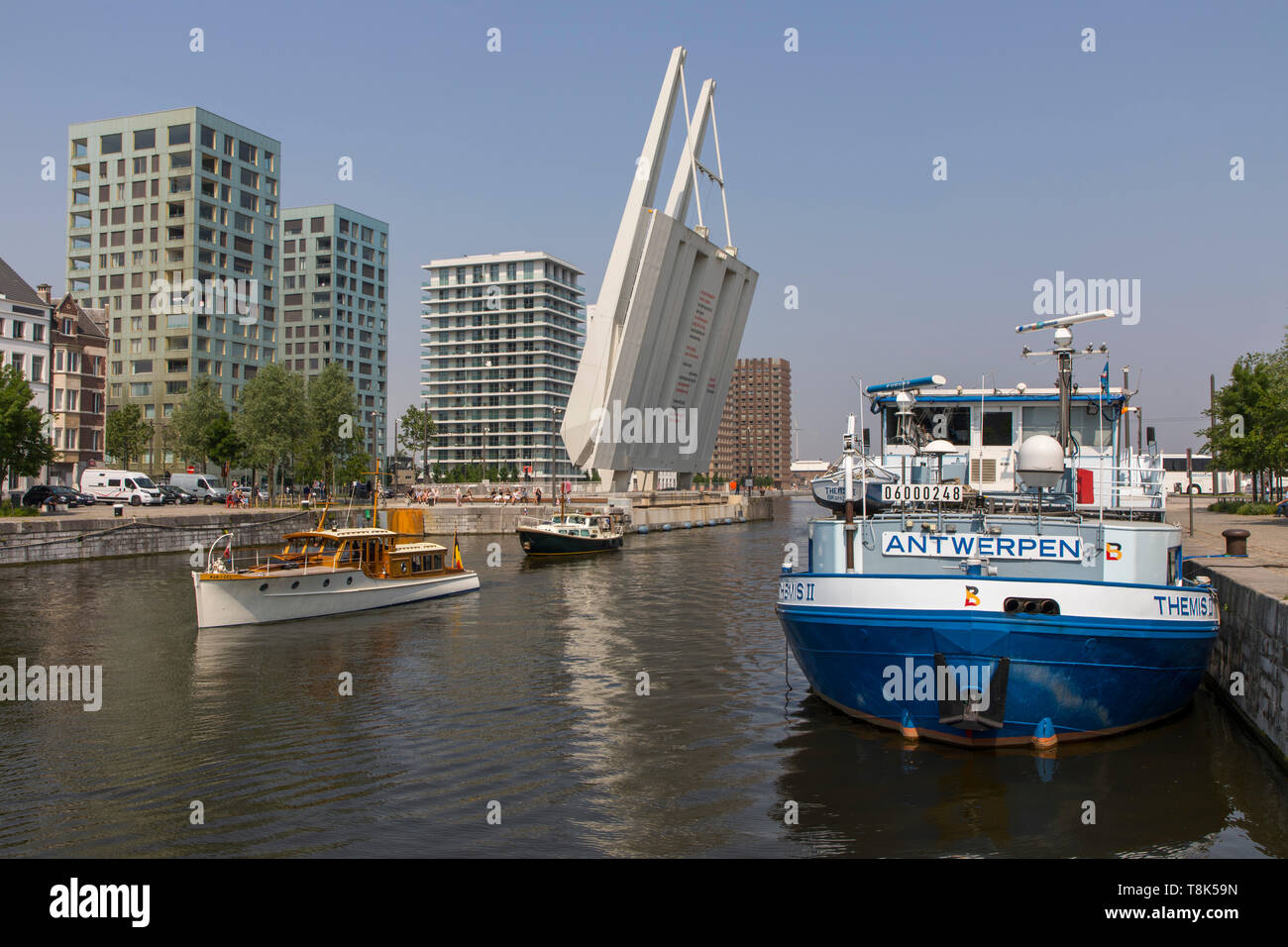Residential skyscrapers at the old dock Kattendijkdok, in the city ...