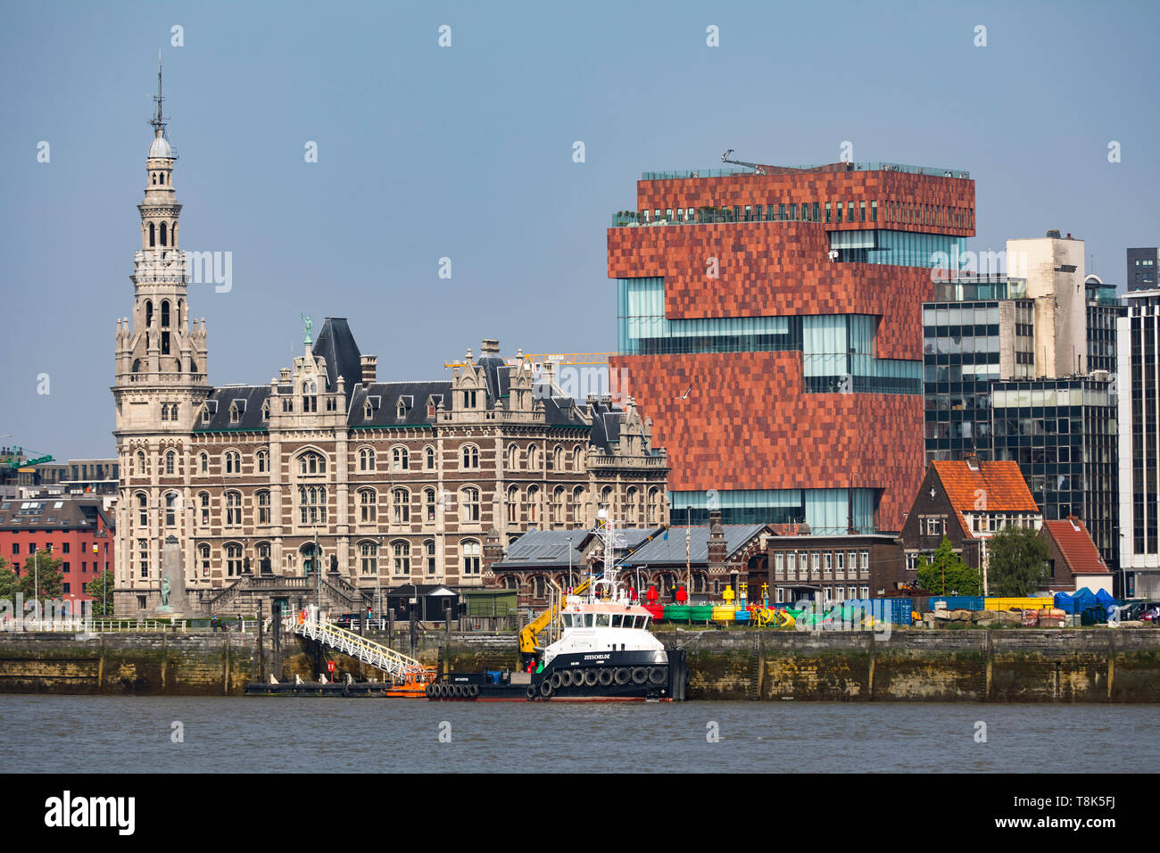 Historic pilot building on the Scheldt, behind the MAS Museum, Antwerp ...