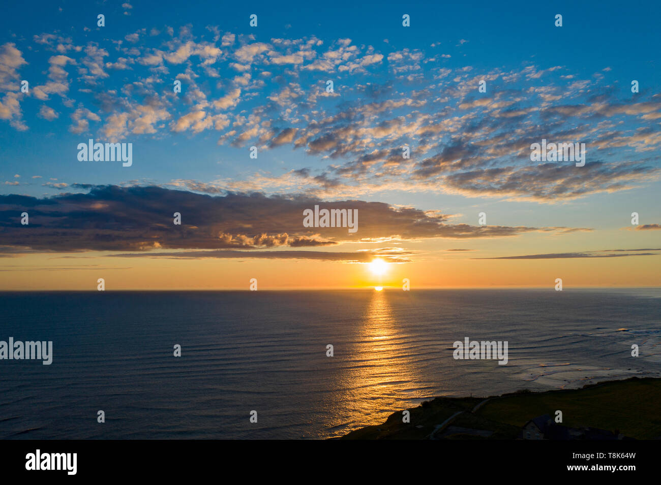 Dawn over Sea from Whitby Cliffs Stock Photo - Alamy