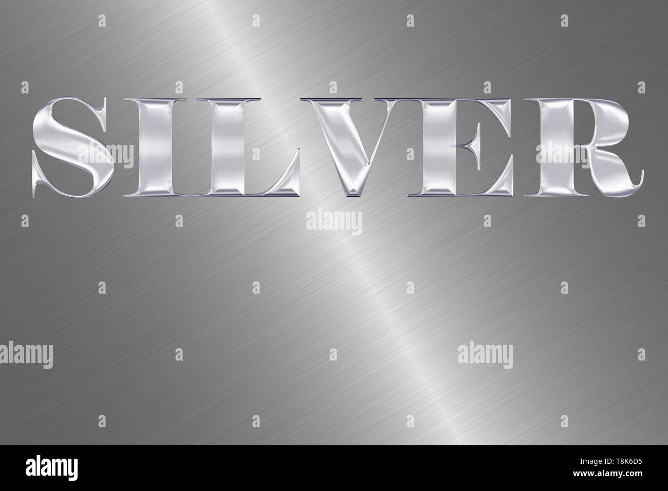 Metallic background with the word 'silver' with 3D effect Stock Photo ...