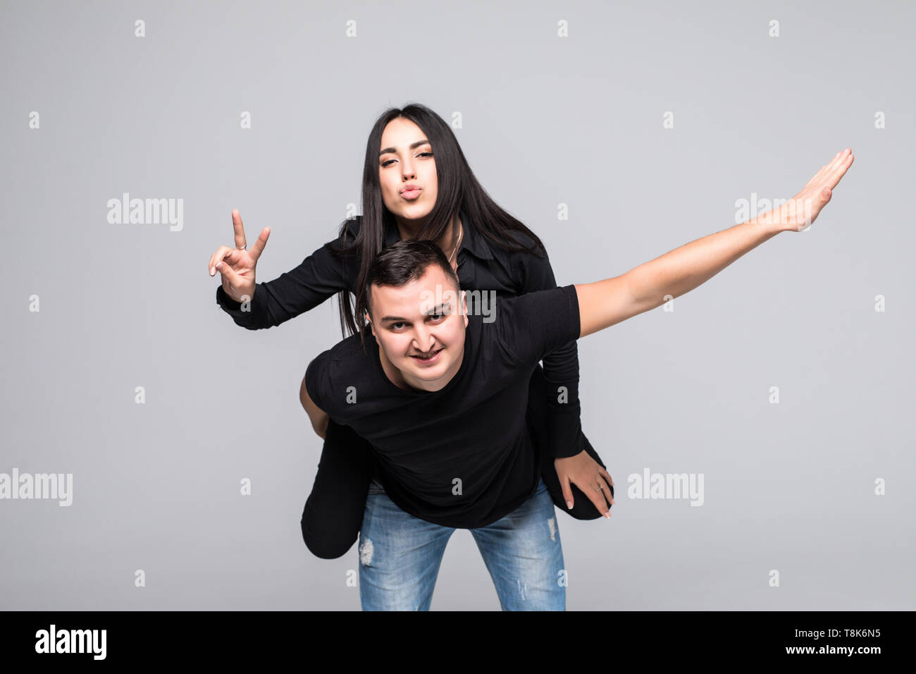 Romantic couple on plane hi-res stock photography and images - Alamy
