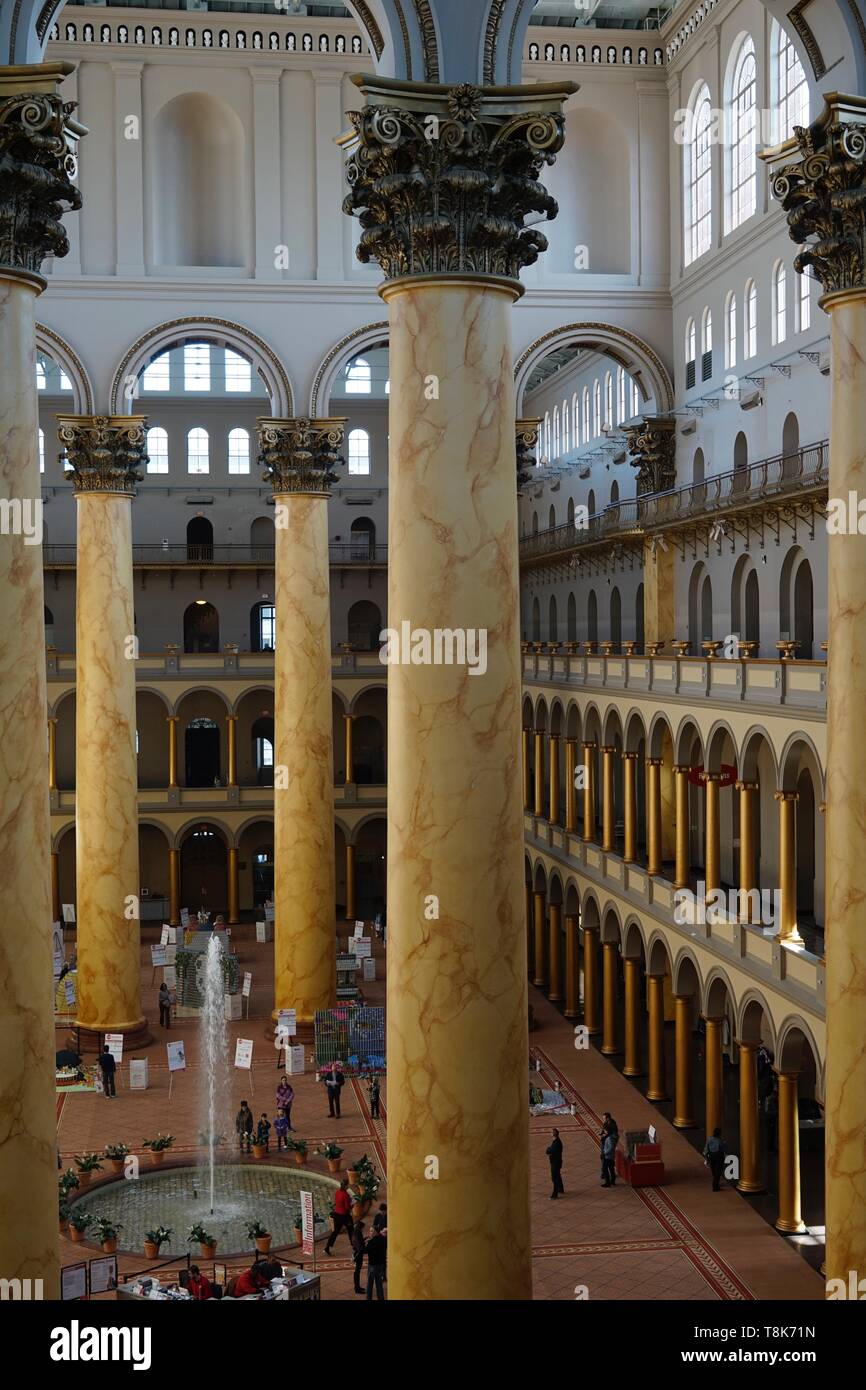 The interior view of the Great Hall of National Building Museum ...