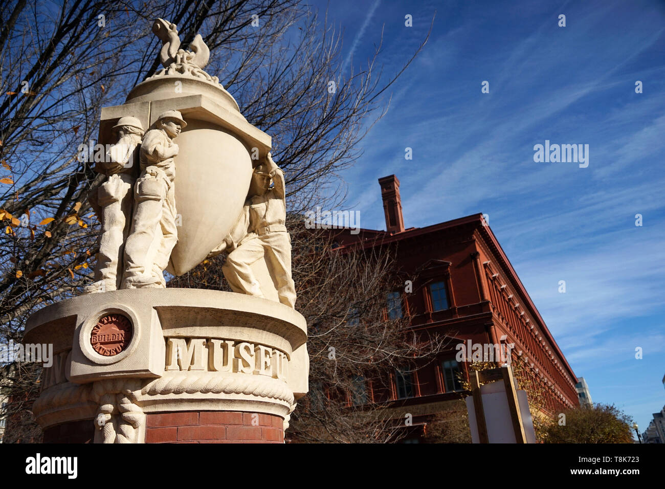 The decorating column with carving of Museum outside of National ...