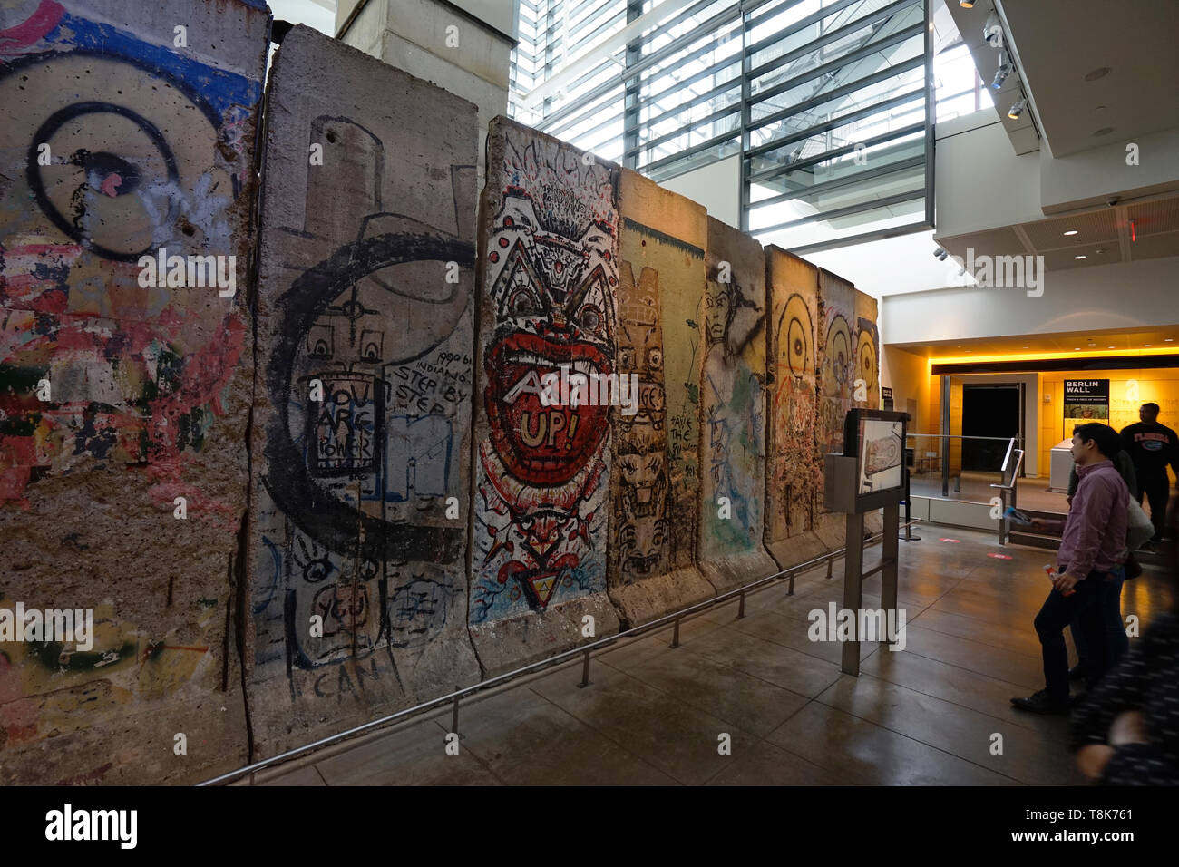 A section of Berlin Wall display in Newseum at 555 Pennsylvania Avenue ...