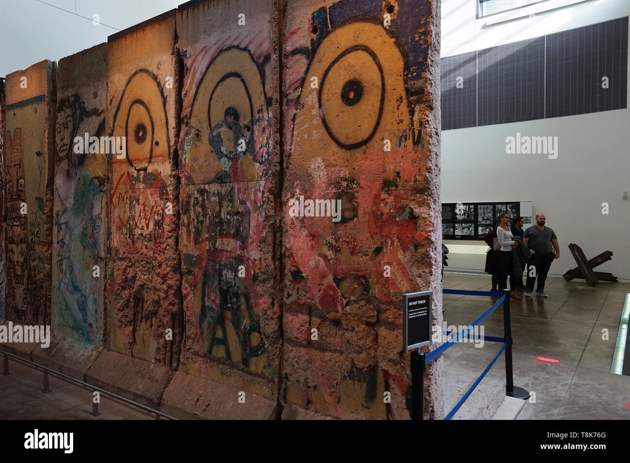 A section of Berlin Wall display in Newseum at 555 Pennsylvania Avenue ...