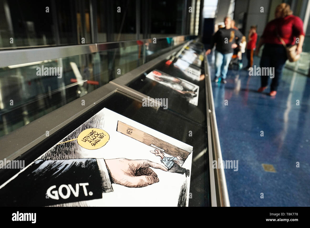 Interior view of Newseum. 555 Pennsylvania Avenue.Washington D.C.USA ...