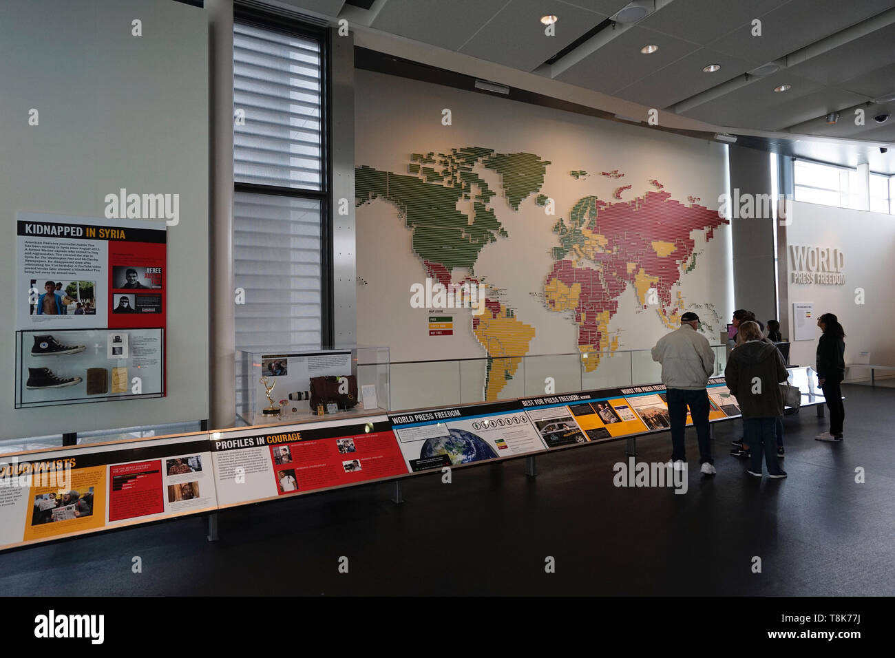 Interior view of Newseum. 555 Pennsylvania Avenue.Washington D.C.USA ...