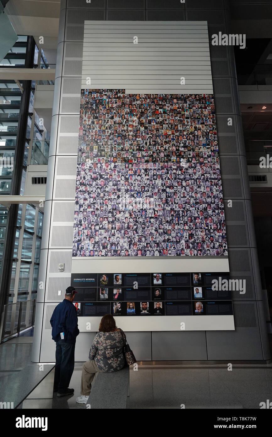 Interior view of Newseum. 555 Pennsylvania Avenue.Washington D.C.USA ...