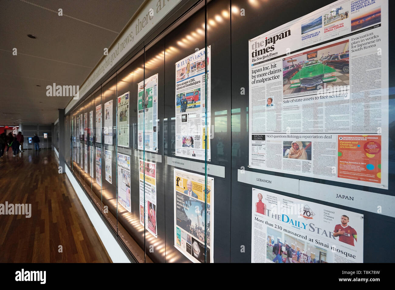 Each day's newspaper front pages from around the world display in the ...
