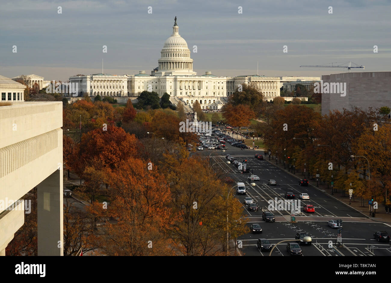 United States Capitol and Capitol Hill with Pennsylvania Avenue in ...