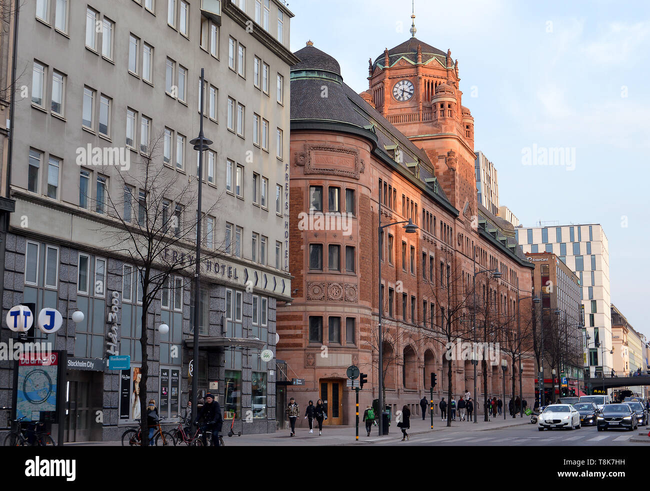 Vasagatan, with evening light on the former central post office ...