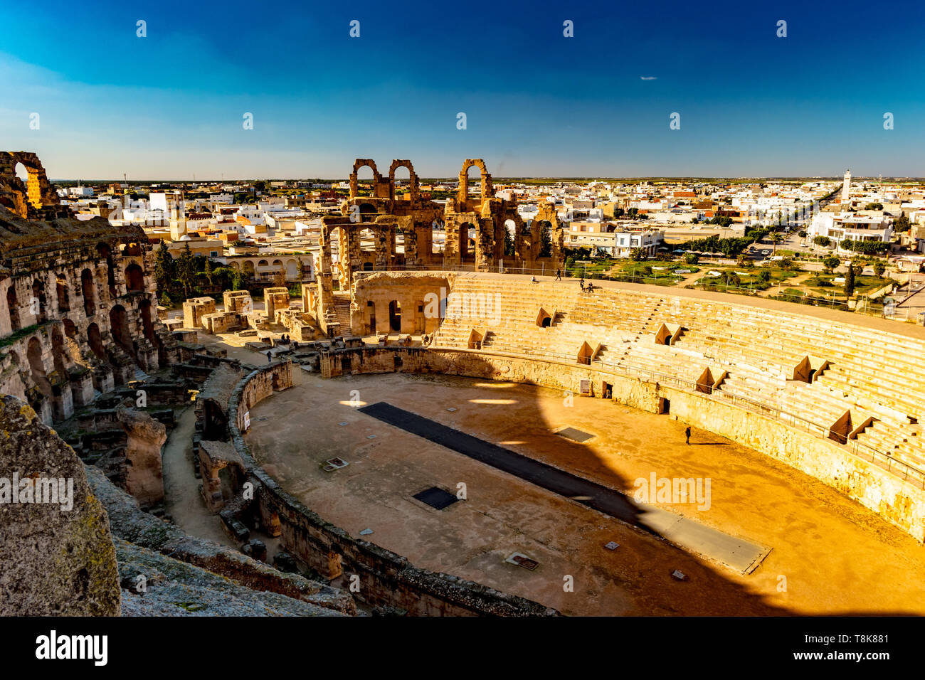 The Roman amphitheater of Thysdrus in El Djem or El-Jem, a town in ...