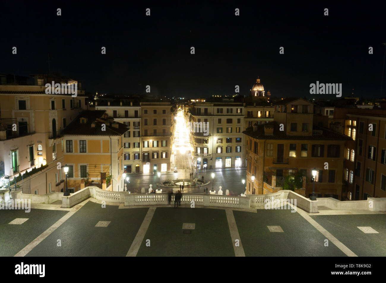 Spanish Steps night view, Rome landmark, Italy. Roma, Italia Stock ...