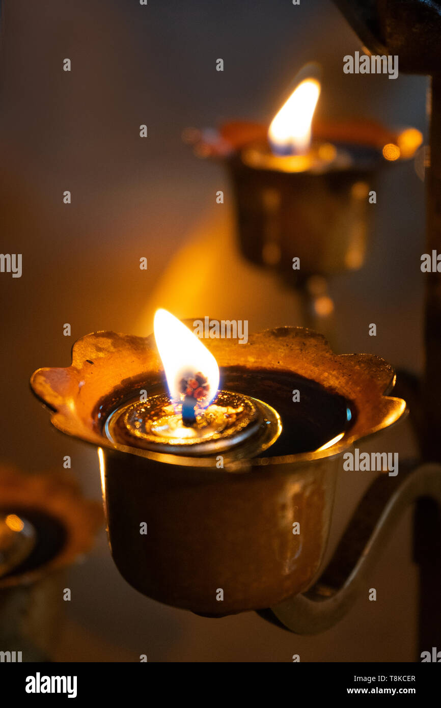 oil lamp at buddhist monastry Stock Photo - Alamy