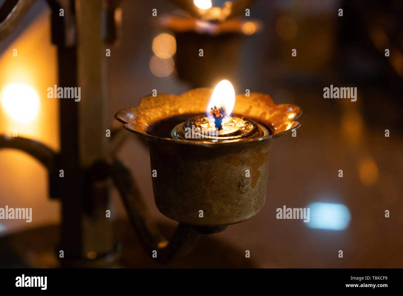 oil lamp at buddhist monastry Stock Photo - Alamy
