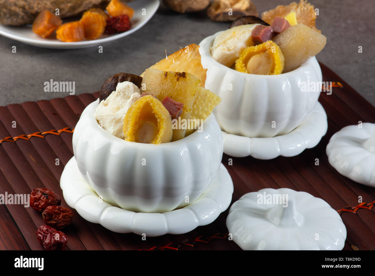 Buddha jumping out the wall soup consist of shark fin, abalone and ...