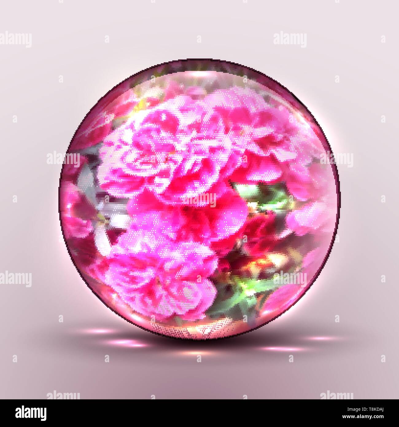 Vector 3D sphere with a pattern of flowers Stock Vector Image & Art - Alamy