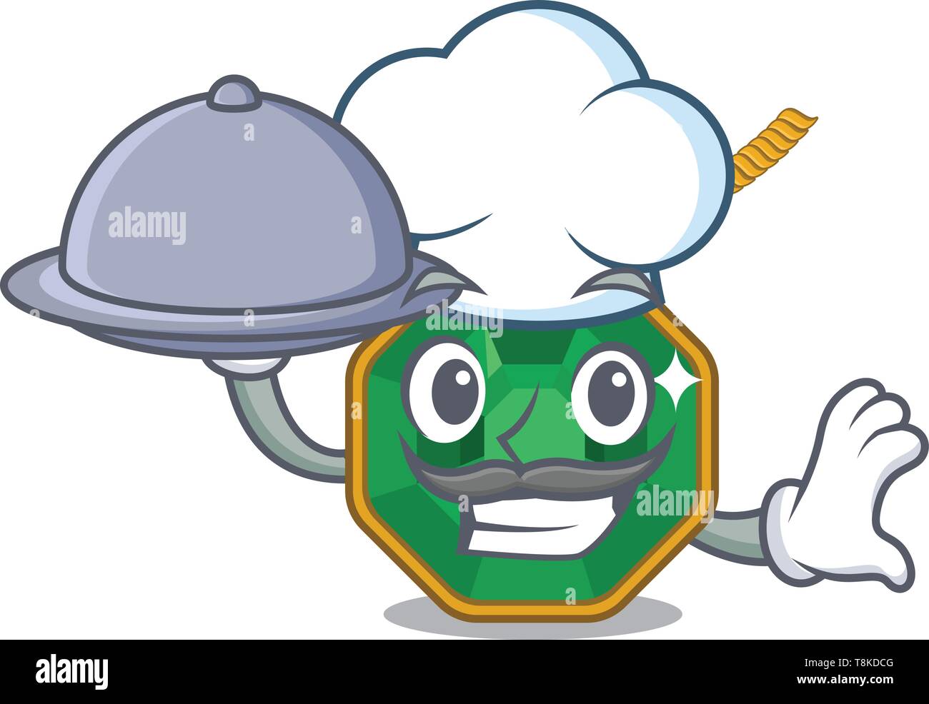 Chef with food peridot jewelry in the shape character Stock Vector ...