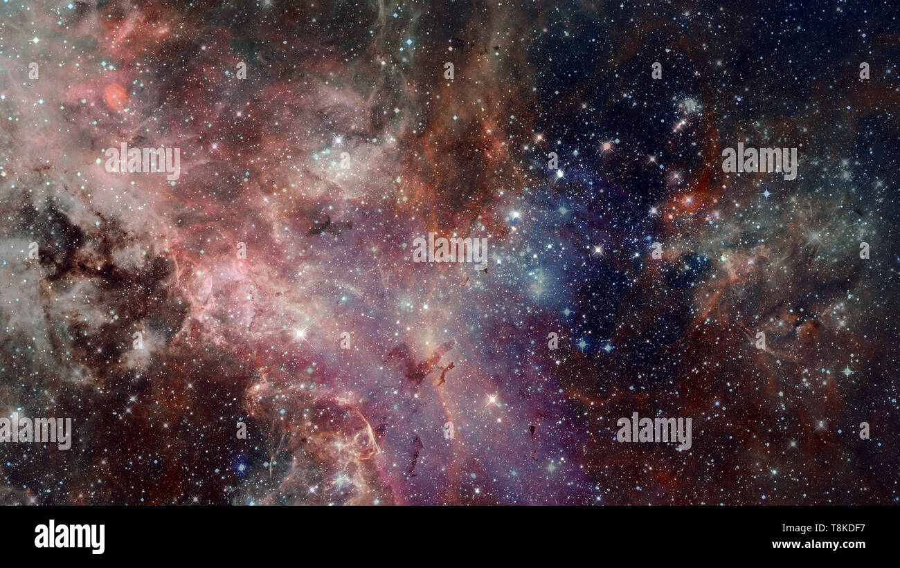 Abstract scientific background - galaxy and nebula in space. Elements ...