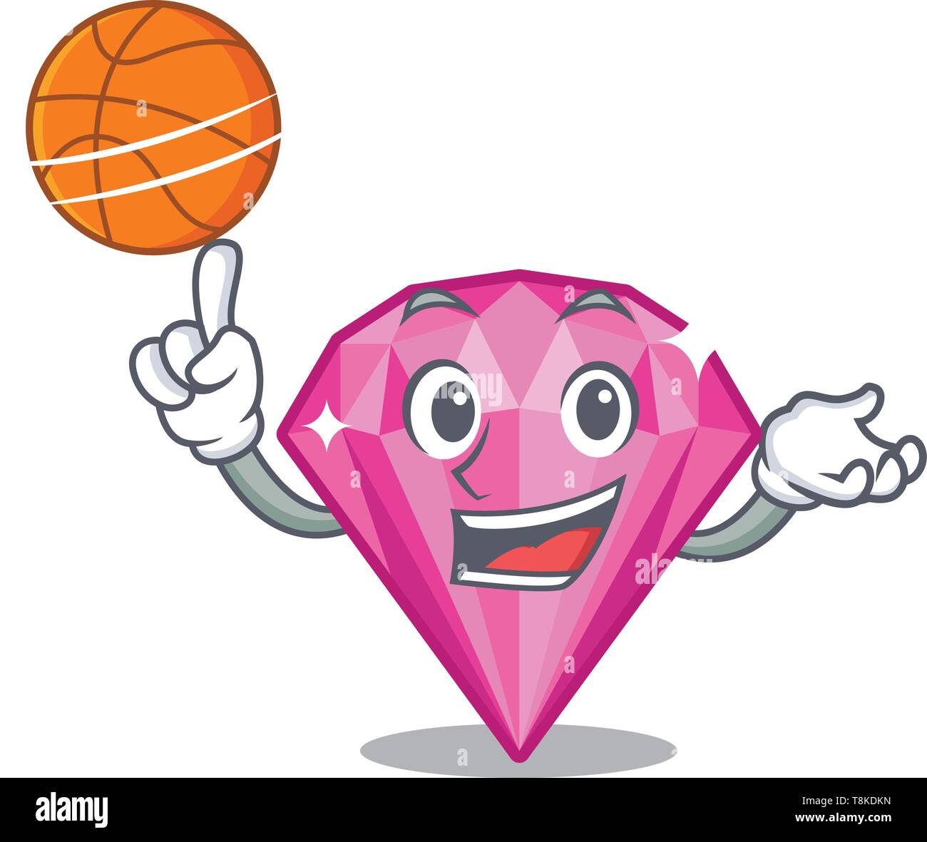 With basketball pink diamond above character makeup table Stock Vector ...