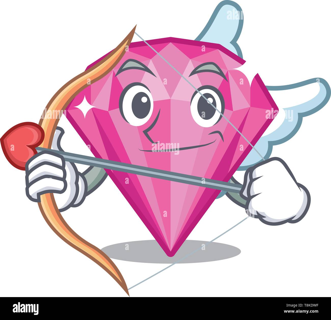 Cupid pink diamond above character makeup table Stock Vector Image ...