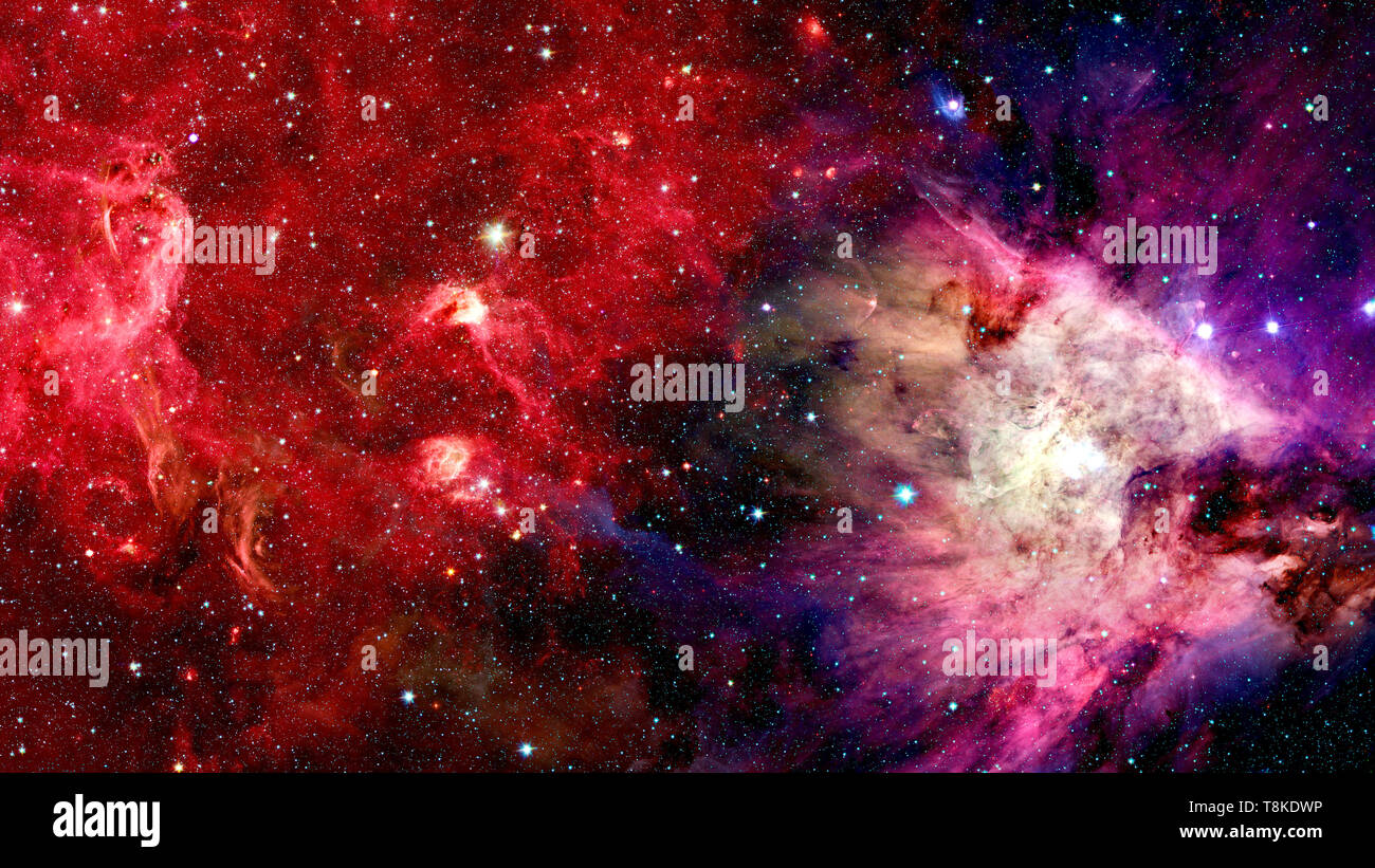 Beautiful nebula, mysterious universe and bright stars in outer space ...