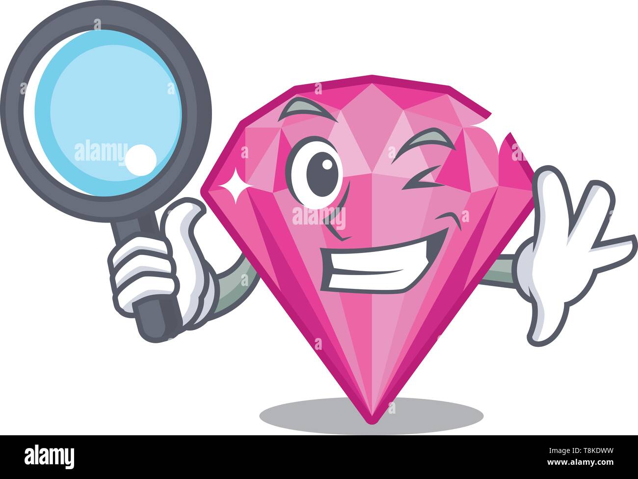 Detective pink diamond isolated with the cartoon Stock Vector Image ...