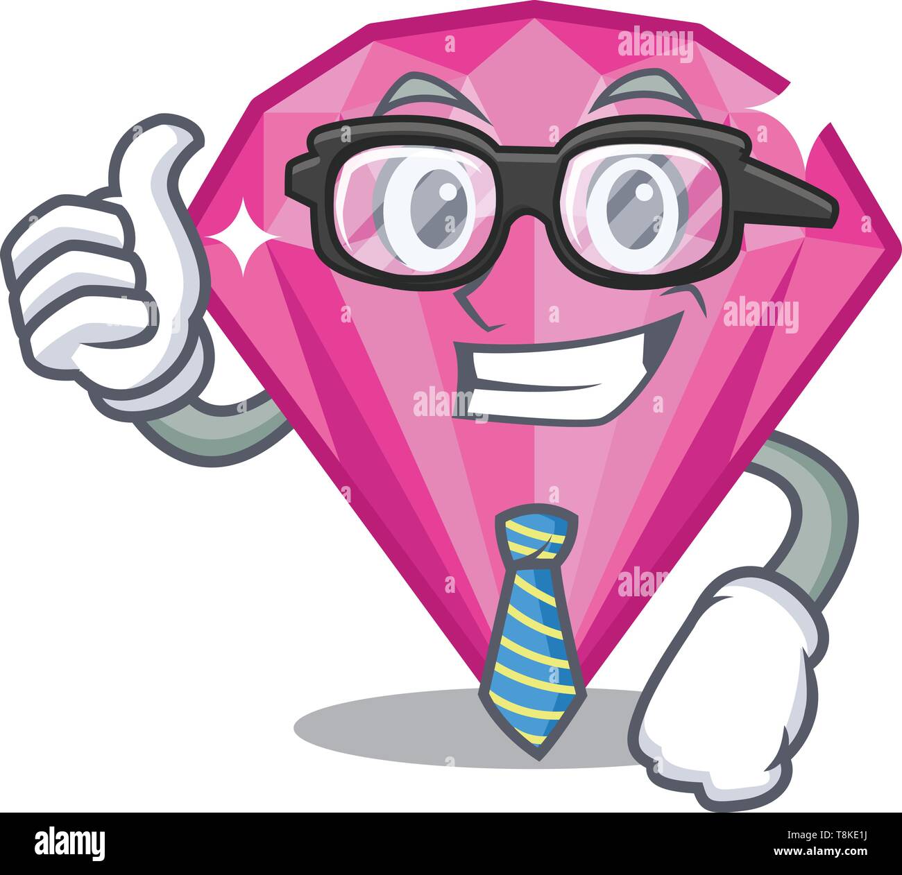 Businessman pink diamond isolated with the cartoon Stock Vector Image ...
