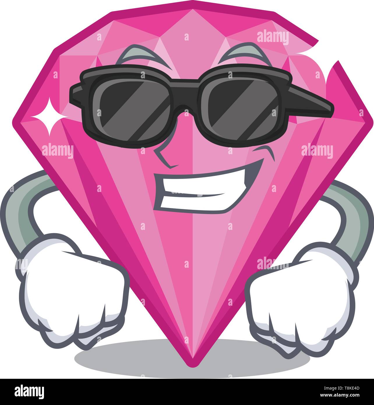 Super cool pink diamond isolated with the cartoon Stock Vector Image ...