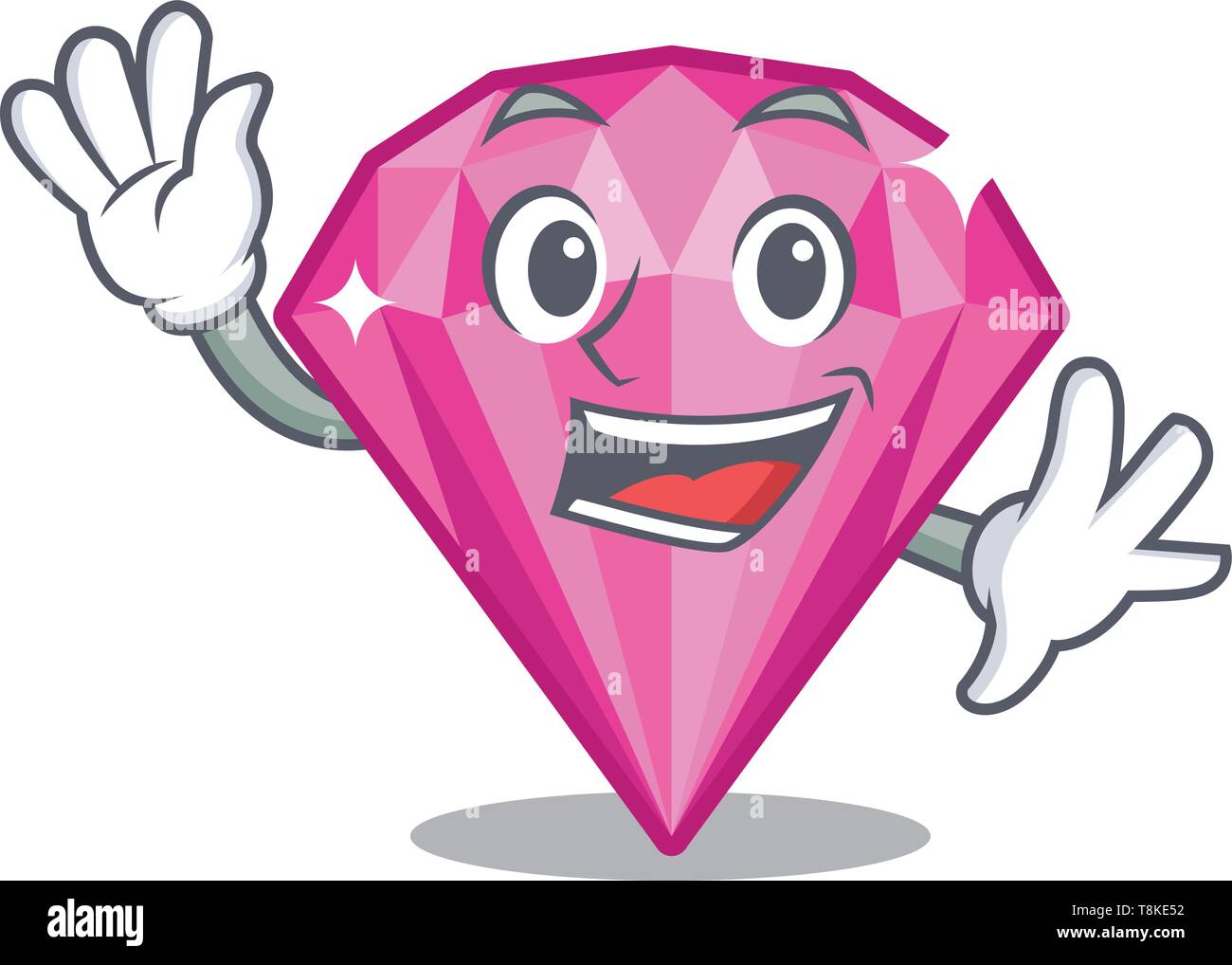 Waving pink diamond isolated with the cartoon Stock Vector Image & Art ...