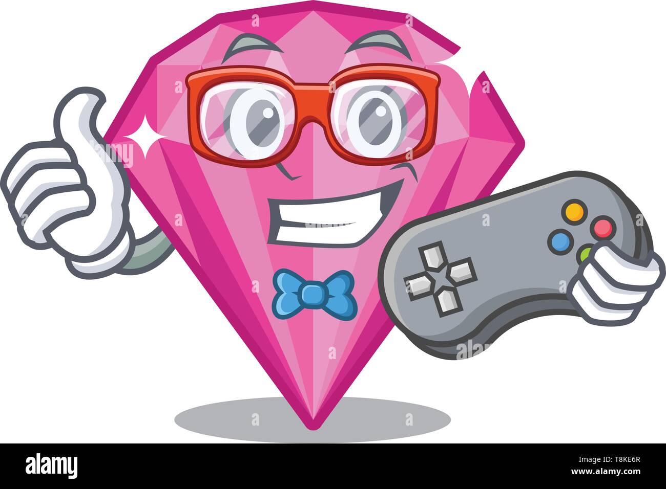 Gamer pink diamond in the mascot shape Stock Vector Image & Art - Alamy