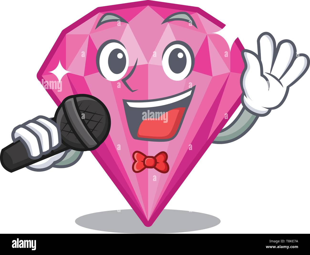 Singing pink diamond in the mascot shape Stock Vector Image & Art - Alamy