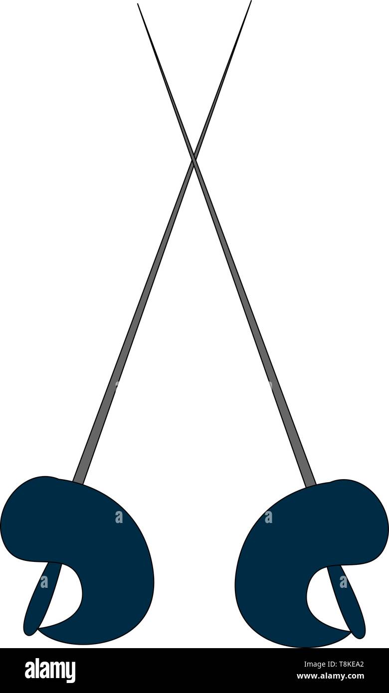 Silhouette of crossed swords pointing upward symbolize ready to fight ...