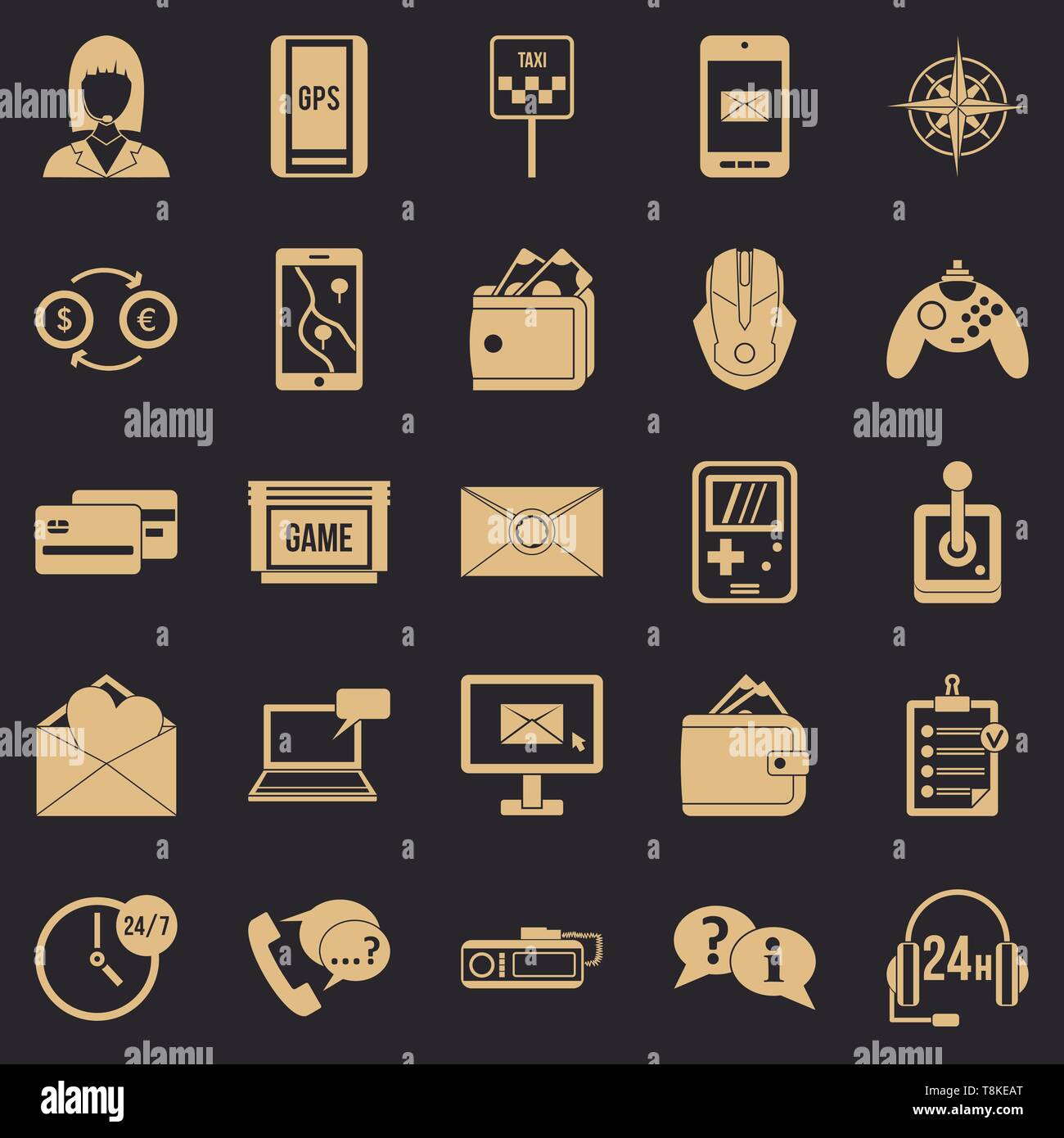 General information icons set, simple style Stock Vector Image & Art ...