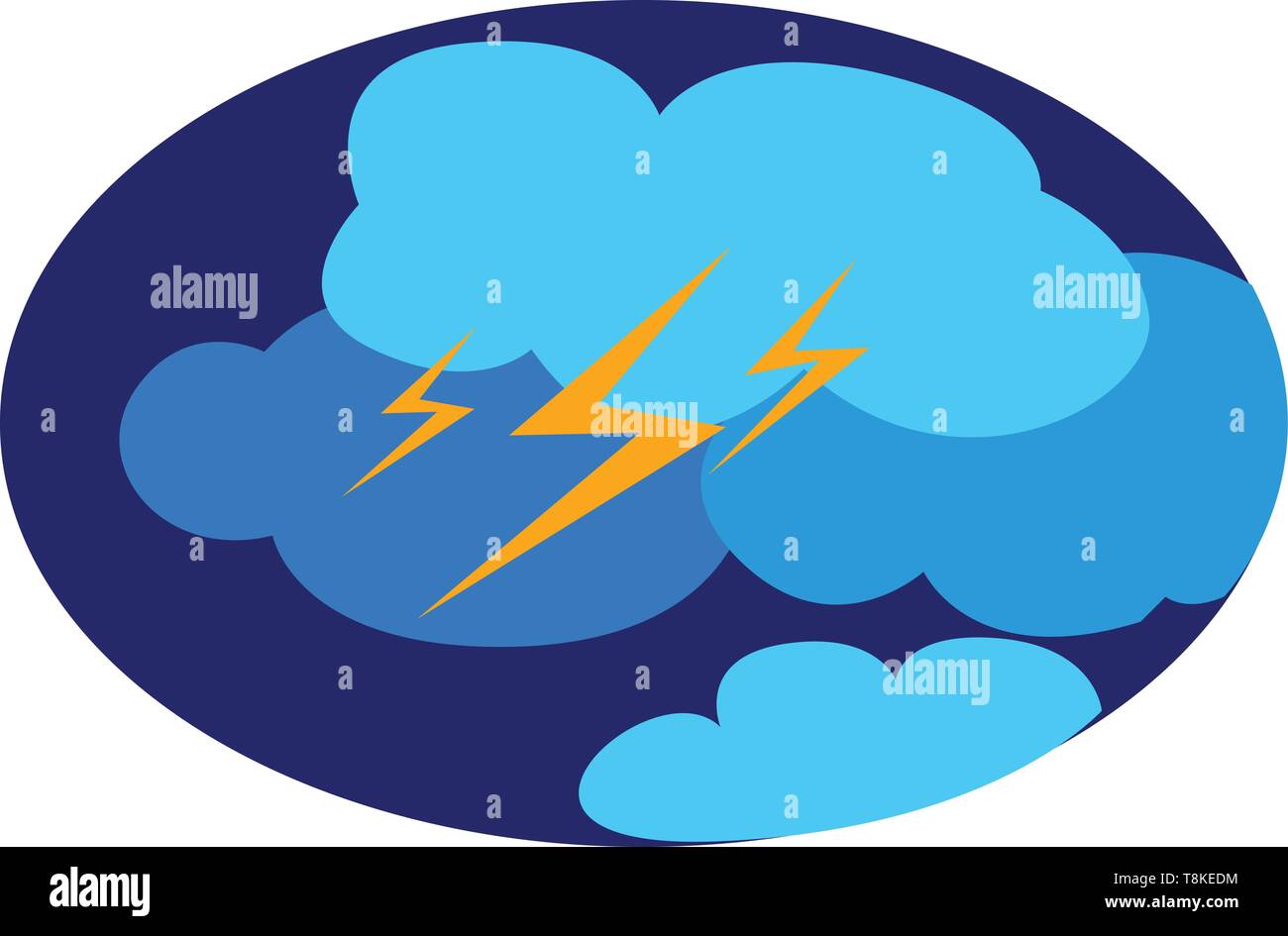 A landscape of the lightning and thunder on a rainy day and a dark blue ...