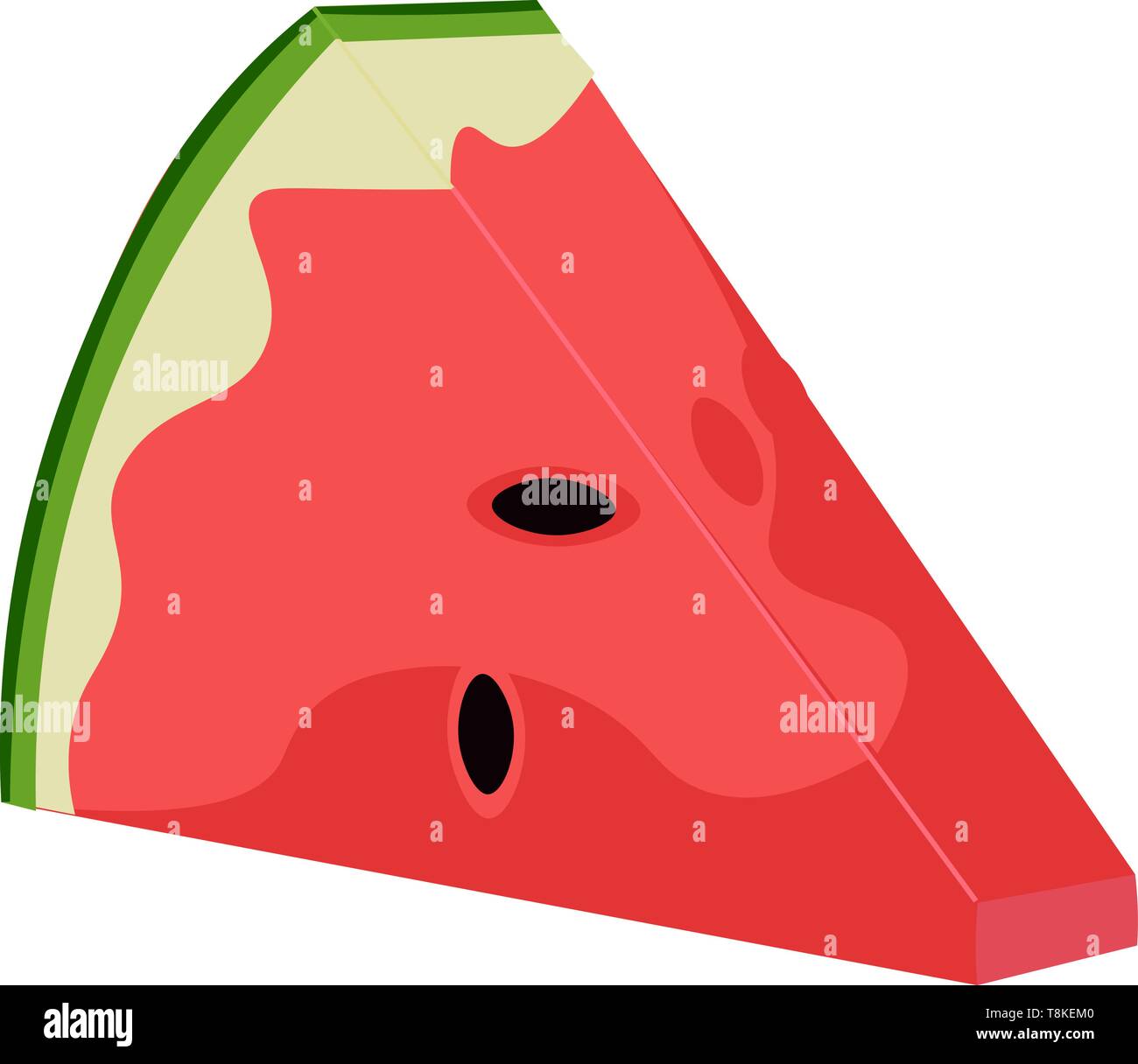 Clipart of watermelon wedge, smooth green skin, red pulp, watery juice ...