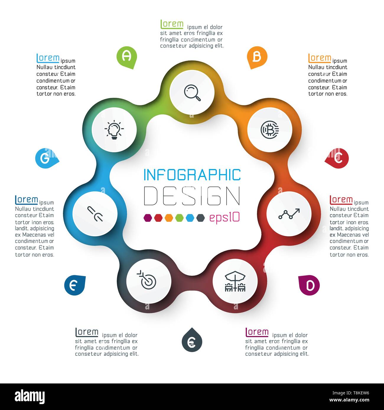 Infographics timeline seven options hi-res stock photography and images ...