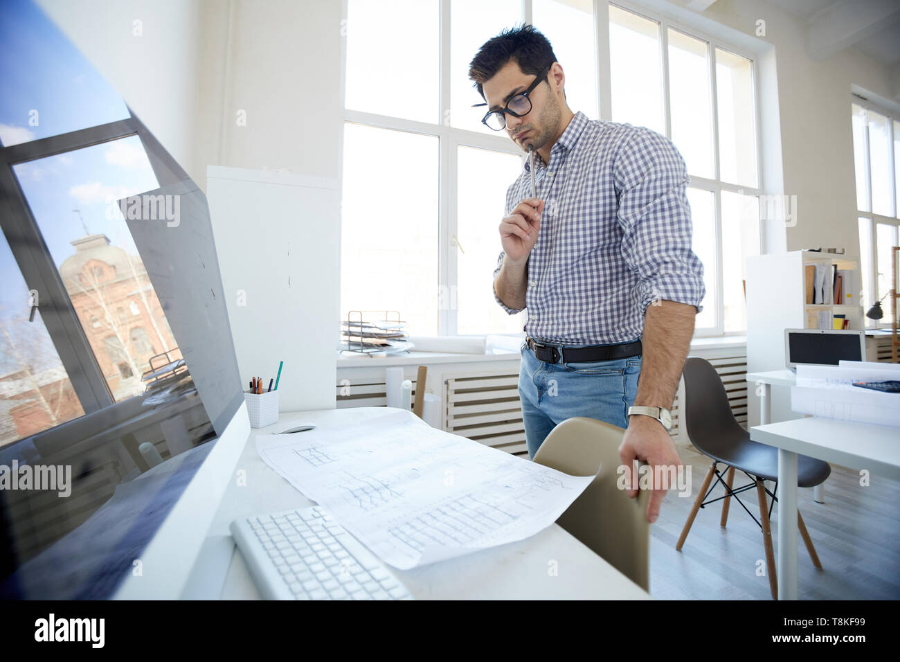 Middle-Eastern Engineer at Workplace Stock Photo - Alamy