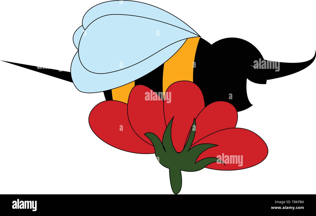 A bee is winged insect which makes honey and can sting., vector, color ...