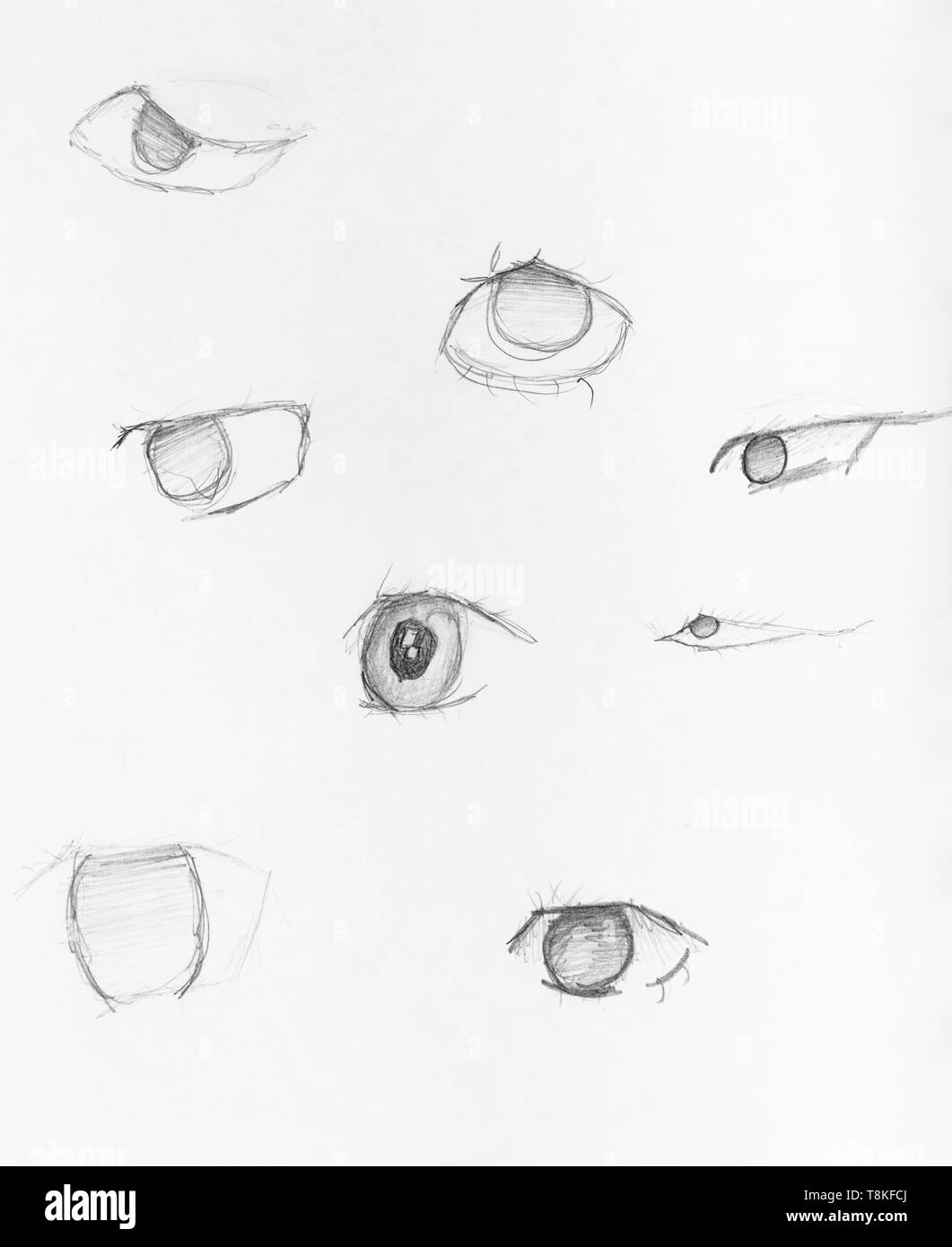 Black and white hand drawn eyes hi-res stock photography and images - Alamy