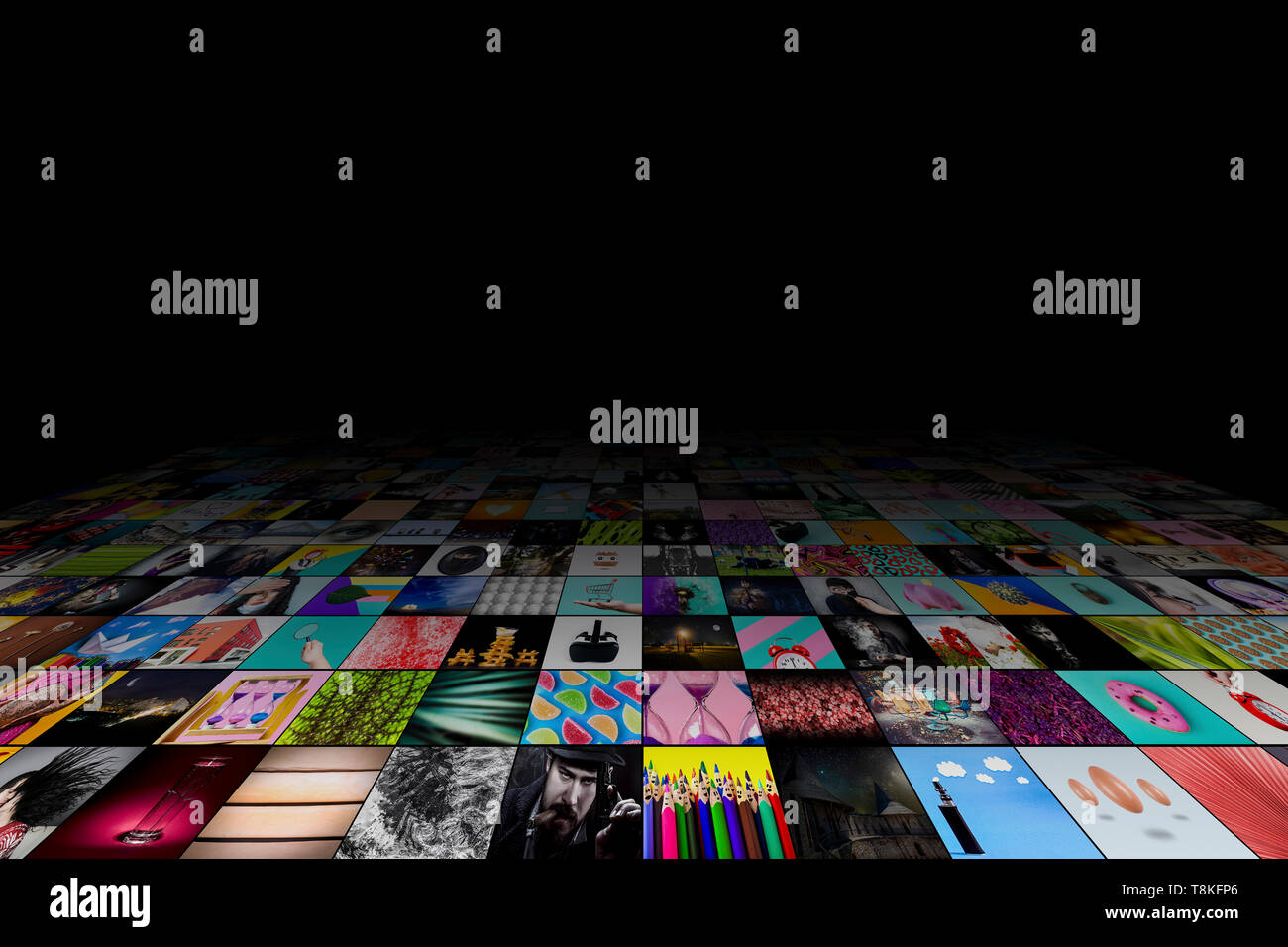 Abstract multimedia background made from multiple colorful images Stock ...