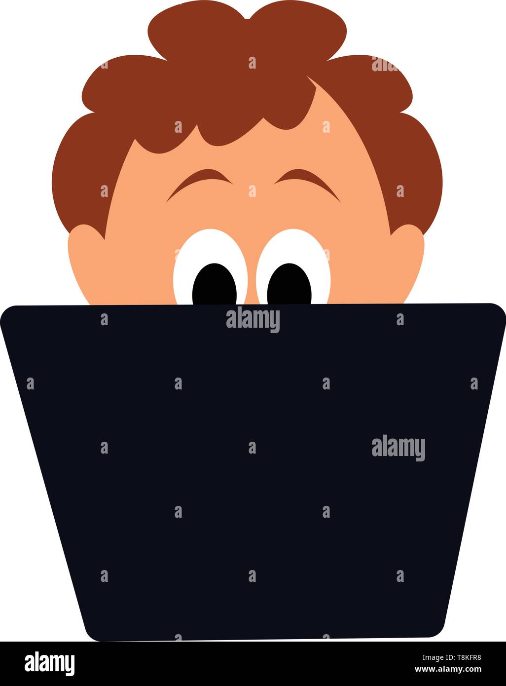 It is a small portable computer device and is foldable. , vector, color ...