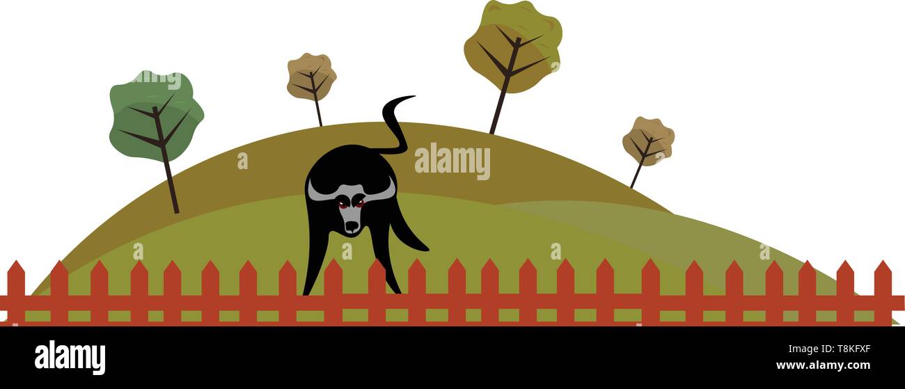 It is a male cow., vector, color drawing or illustration Stock Vector ...