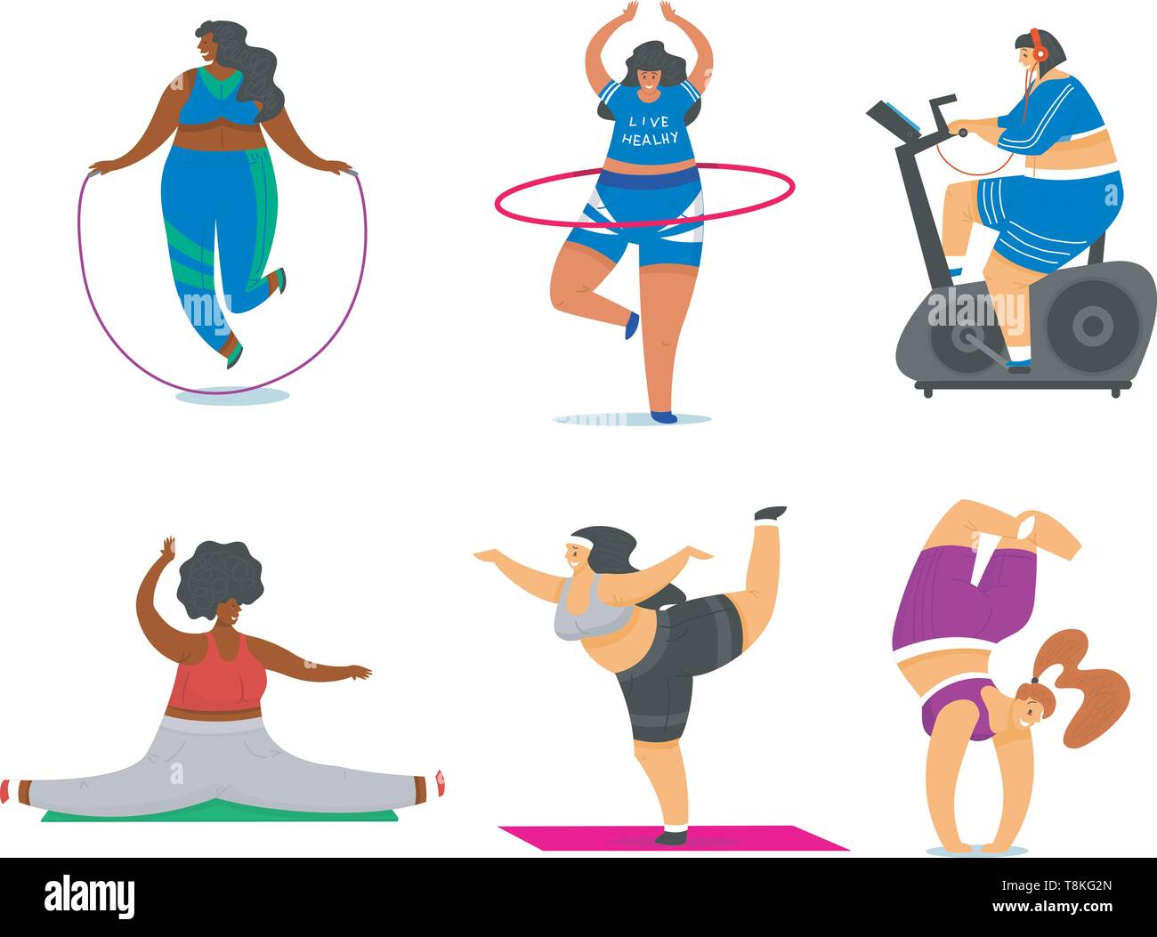 Cartoon happy fat woman hi-res stock photography and images - Alamy