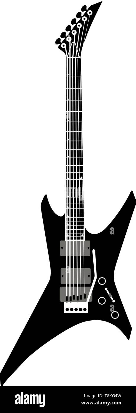 Electric Guitar String Musical Instrument Silhouette. Vector ...