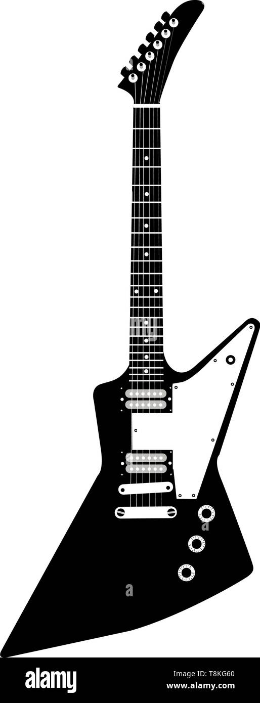 Electric Guitar String Musical Instrument Silhouette. Vector ...