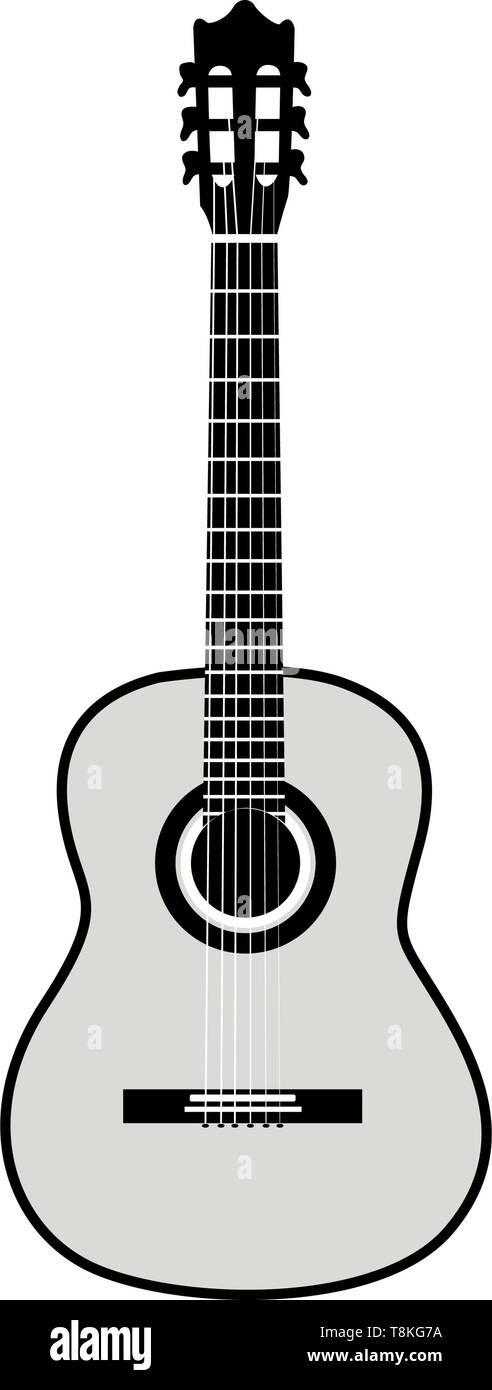 Acoustic Guitar String Musical Instrument Silhouette. Vector ...