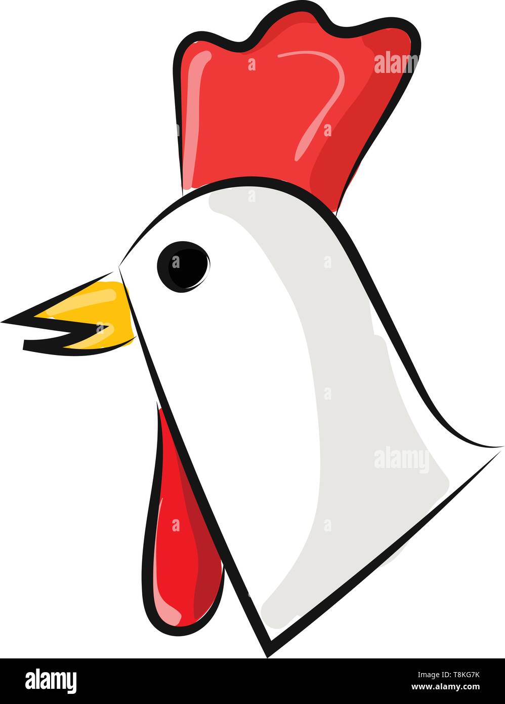 It is domestic fowl bred for flesh or eggs., vector, color drawing or ...