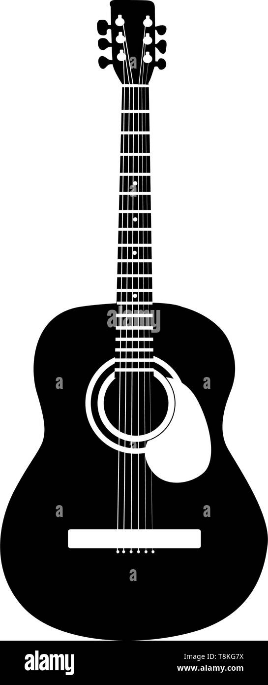 Acoustic Guitar String Musical Instrument Silhouette. Vector ...