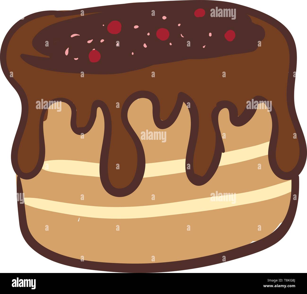 It is cake made with chocolate and other related ingredients. , vector ...